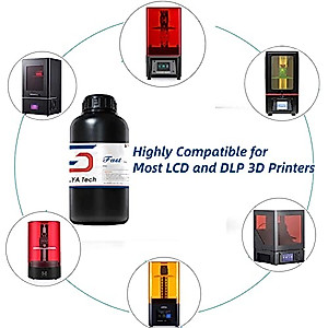 Siraya Tech Fast ABS-Like 3D Printer Resin 405nm UV-Curing Non-Brittle High Precision 3D Printing Liquid Standard Photopolymer Resin for LCD DLP 3D Printing(Grey, 1kg)