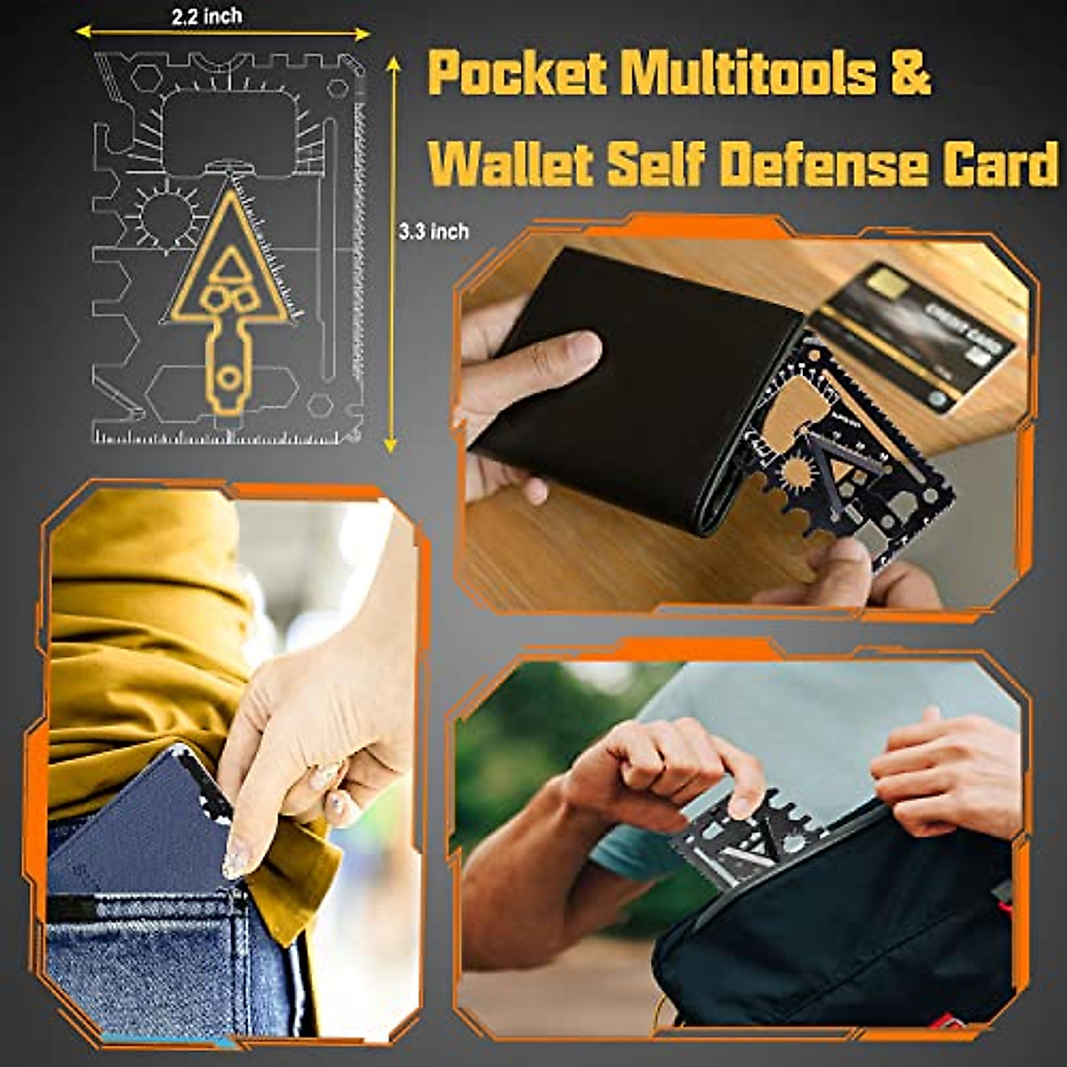 Wallet Multitool Card Bike Quick Repair Home Improvement Tools Key Chain Wallet Tools, Stocking Stuffers Christmas Birthday Gifts for Dad Father Boyfriend Husband Him