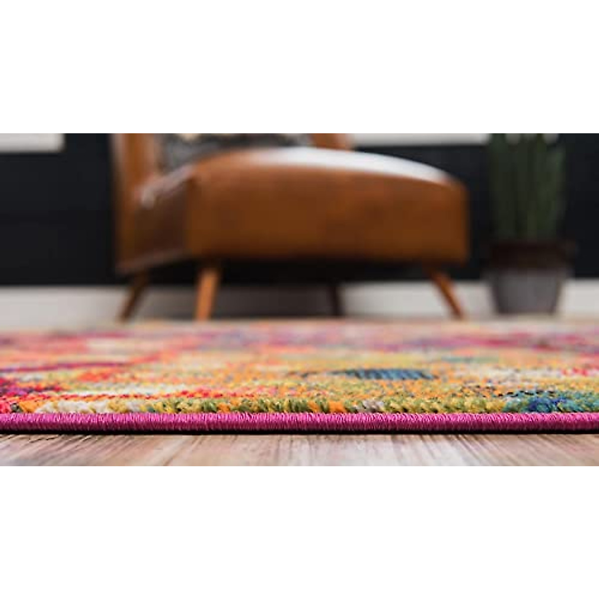 Unique Loom Jardin Collection Colorful, Vibrant, Abstract, Modern Area Rug, 3 ft 3 in x 5 ft 3 in, Multi/Blue