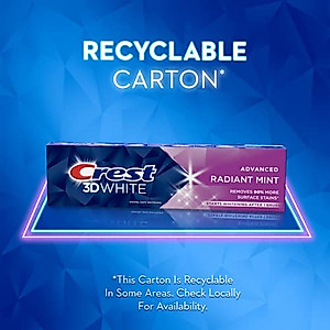 Crest 3D White Radiant Mint, Teeth Whitening Toothpaste, 2.7 oz
