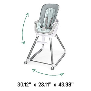 Ingenuity Beanstalk Baby to Big Kid 6-in-1 High Chair Converts from Soothing Infant Seat to Dining Booster Seat and more, Newborn to 5 Yrs - Ray