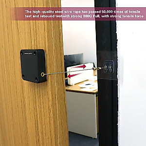 Punch-Free Automatic Sensor Door Closer, Multifunctional Automatic Door Closer, Residential Commercial Auto Door Closer with Drawstring, Closer Door for Internal, Home, Storm (4 Pack)