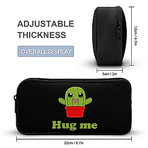 Cute Cactus Hug Me Teen Adult Pencil Case Large Capacity Pen Pencil Bag Durable Storage Pouch
