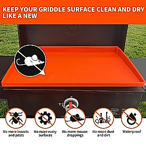 JAJANLIFE Silicone Griddle Cover for Blackstone 17 inch, Upgrade Full Edge Coverage Griddle Mat, Reusable Food Grade Silicone Grill Mat, Best Griddle Grill Buddy for Blackstone Griddle (17 inch)