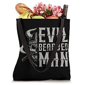 Evil Bearded Man Viking Ship Valkyrie Warrior Axe Tote Bag
