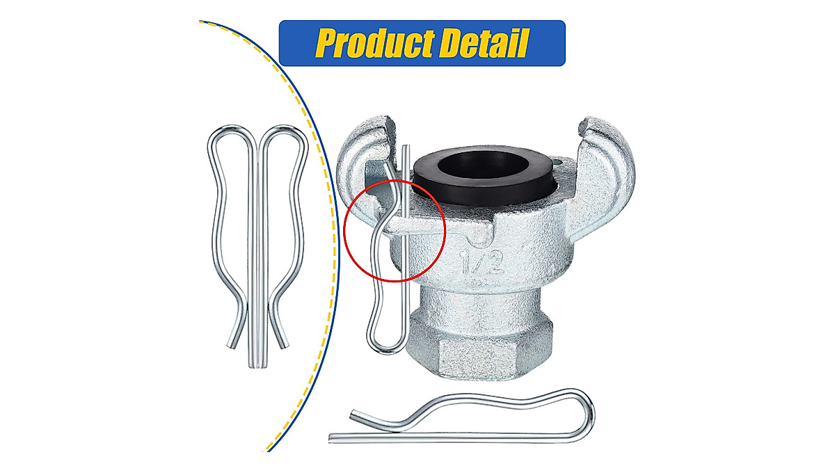 Therwen 1/2'' NPT Universal Chicago Air Hose Fittings - 4 Sets