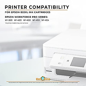 Houseoftoners Remanufactured Ink Cartridge Replacement for Epson 822 XL 822XL for Workforce Pro WF-3820 WF-4820 WF-4830 WF-4834 Printer (CMY, 3-Pack)