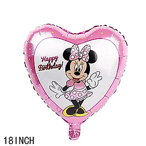 USLEH 5 PCS - Birthday Party Balloons - Large Size Minni-e Mouse Foil Balloon - Adult & Kids Party Theme Decorations