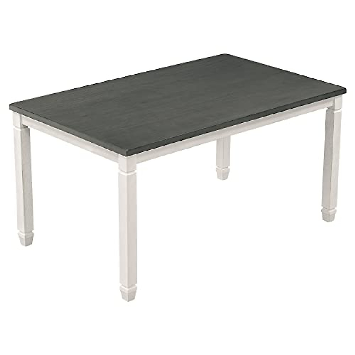 LUMISOL Farmhouse 7 Pice Dining Table Set with 6 Upholstered Chairs Solid Wood Kitchen Dining Set for Dining Room/Living Room Furniture