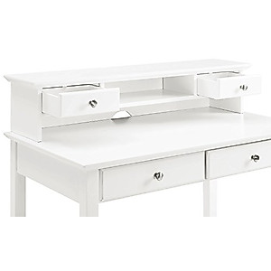 Crosley Furniture Campbell Writing Desk with Hutch - White