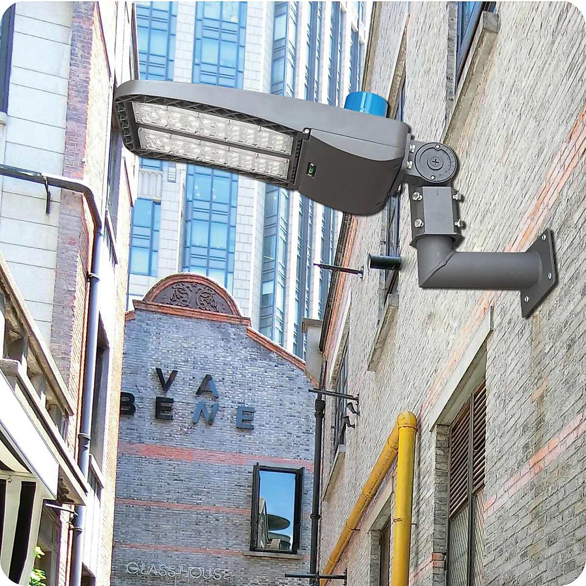 Wall Mount L Shape Bracket for Slip Fit Light LED Parking Lot Lights Shoebox Pole Lighting for Street Area Stadium (2 3/8inch-90 Degree Angle)