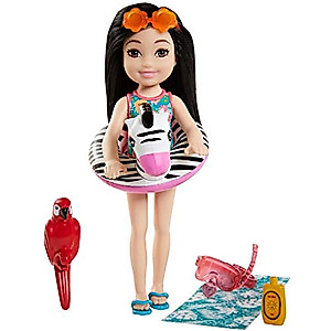 Barbie and Chelsea The Lost Birthday Playset with Chelsea Doll (Brunette, 6-in), Jungle Pet, Floatie and Accessories, Gift for 3 to 7 Year Olds