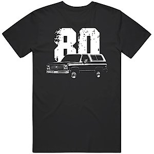 1980 K5 Blazer Front Three Quarter View with Model Year T Shirt 2XL Black