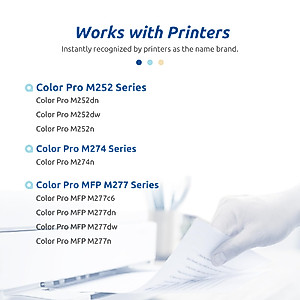 INK E-SALE Replacement for CF400X CF401X CF402X CF403X 201X CF400A Toner Cartridge for use with Color LaserJet Pro MFP M277dw M252dw MFP M277n M252n Printer, 4 Pack