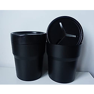 2 Pas Car Trash Can with Lid,Mini Car Trash Bin,Mini Auto Garbage Can Multipurpose Trash Can for Car, Home, Office, Kitchen, Bedroom, Black