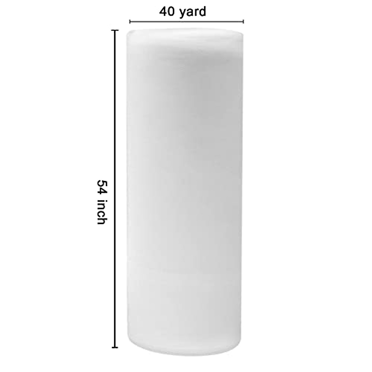 IONTACH White Tulle Fabric Rolls 54 Inch by 40 Yards Fabric Tulle Bolt for Wedding Decorations DIY White Tutu Baby Shower Table Skirt Ceiling Decor Birthday Party Craft Supplies