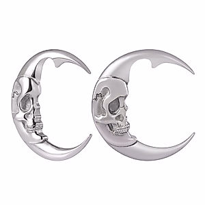 CHUANCI PAIR 316L Surgical Steel Heavy Ear Weights Scorpion Large Gauge Hoop Earring Moon Piercing Ear Taper Piercing Body Jewelry (One Pair Style S)