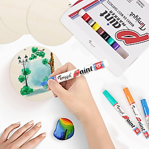 TIMJYUT White Permanent Marker Paint Pens - 2 Count,Medium Tip Oil-Based,Waterproof & Quick Dry,Never Fade,Markers Pens For Rock,Plastic,Glass,Metal,Wood and More