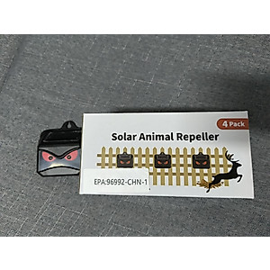 2024 Solar Animal Repellent Outdoor Coyote Deterrent for Yard Racoon Repellent Outdoor Skunk Repellent for Yard,Deer Repellent Devices Predator Eyes Predator Lights for Chicken Coop Farm Garden,4 Pack
