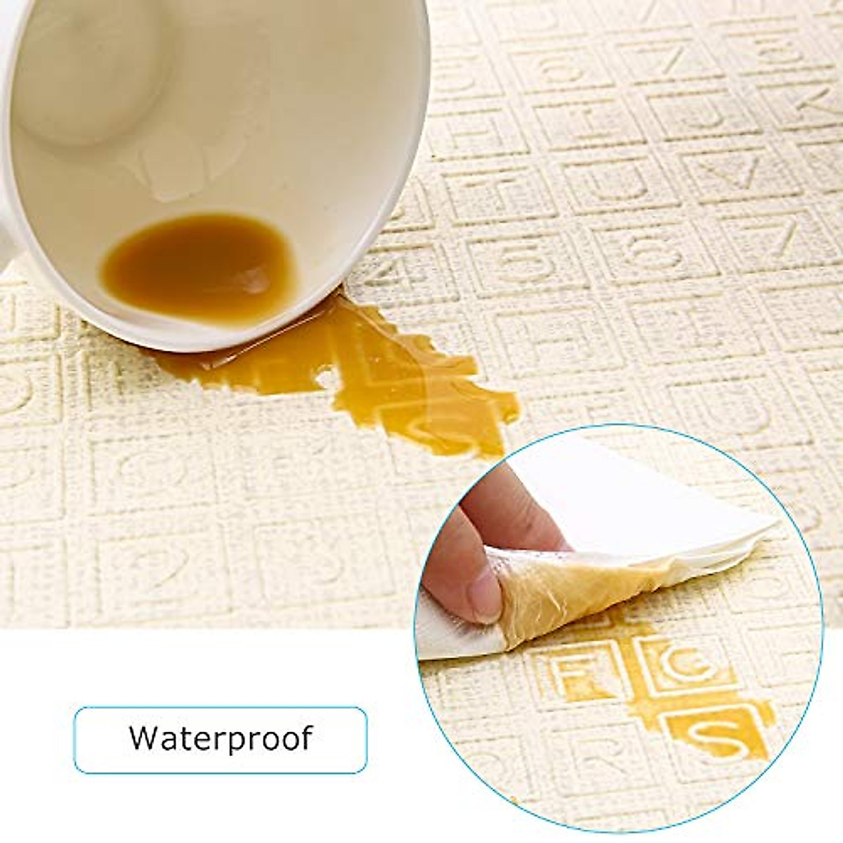 Play Mat, Baby Foldable Play Mat Crawling Mat Extra Large Foam Mat Reversible Baby Crawling Mat Non Toxic Waterproof for Infants Toddlers Thicker
