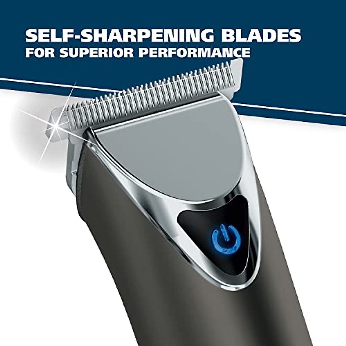 WAHL Stainless Steel Lithium Ion 2.0+ Slate Beard Trimmer for Men - Electric Shaver, Nose Ear Trimmer, Rechargeable All in One Men's Grooming Kit - Model 9864