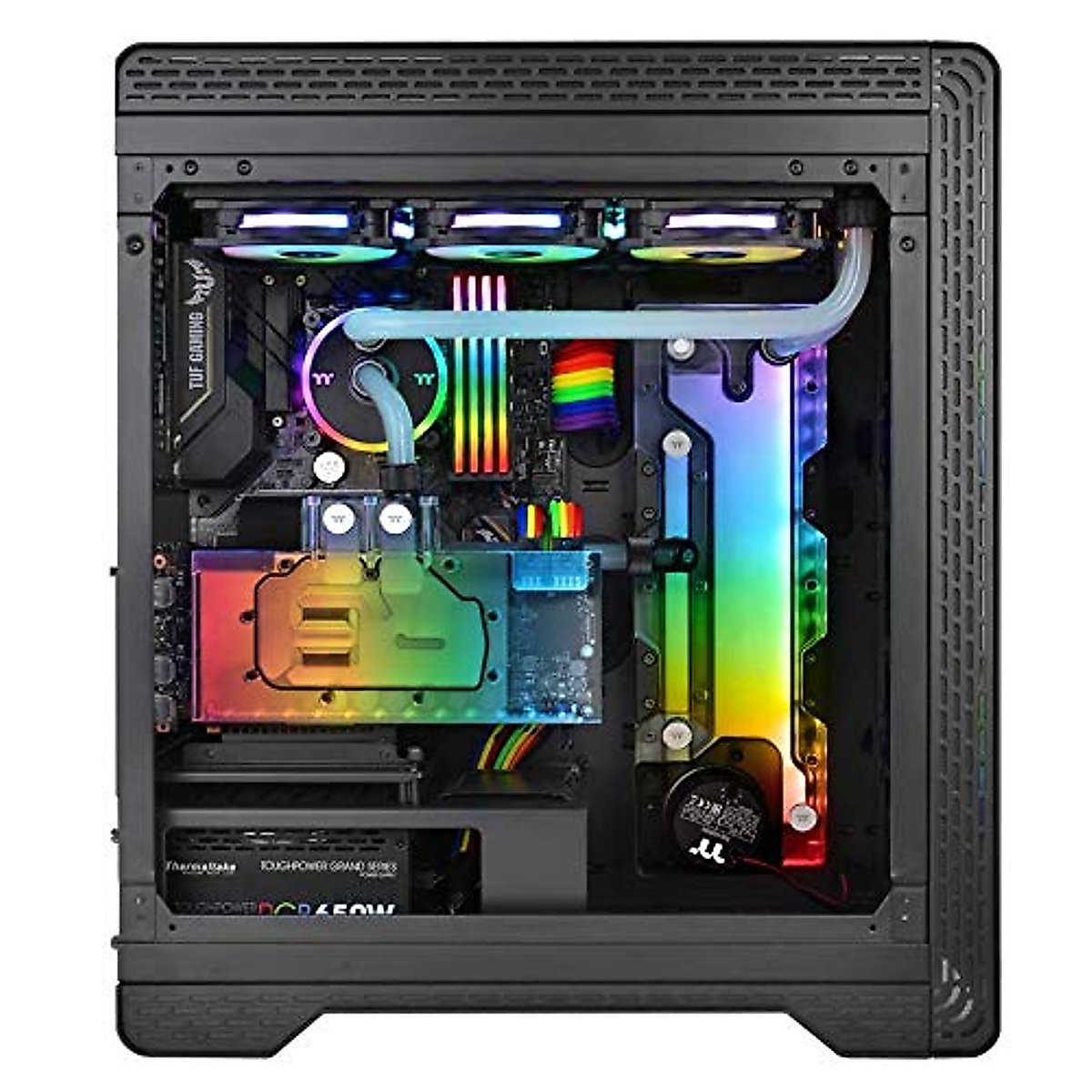Thermaltake Pacific DP100-D5 Plus 360mm 200ml 16.8 Million Color RGB Alexa/Razer Chroma/5V Motherboard Syncable 6-Port G 1/4" Thread 5-Speed Adjustable D5 Pump Distro Plate Combo CL-W263-PL00SW-A
