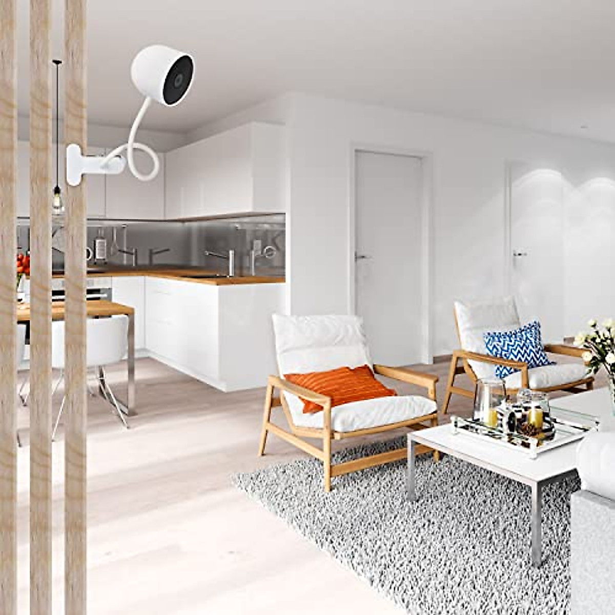 2Pack Clip Clamp Mount for Google Nest Cam (Battery), Flexible Gooseneck Mounting Bracket to Attach Your Nest Camera Wherever You Like with No Tools