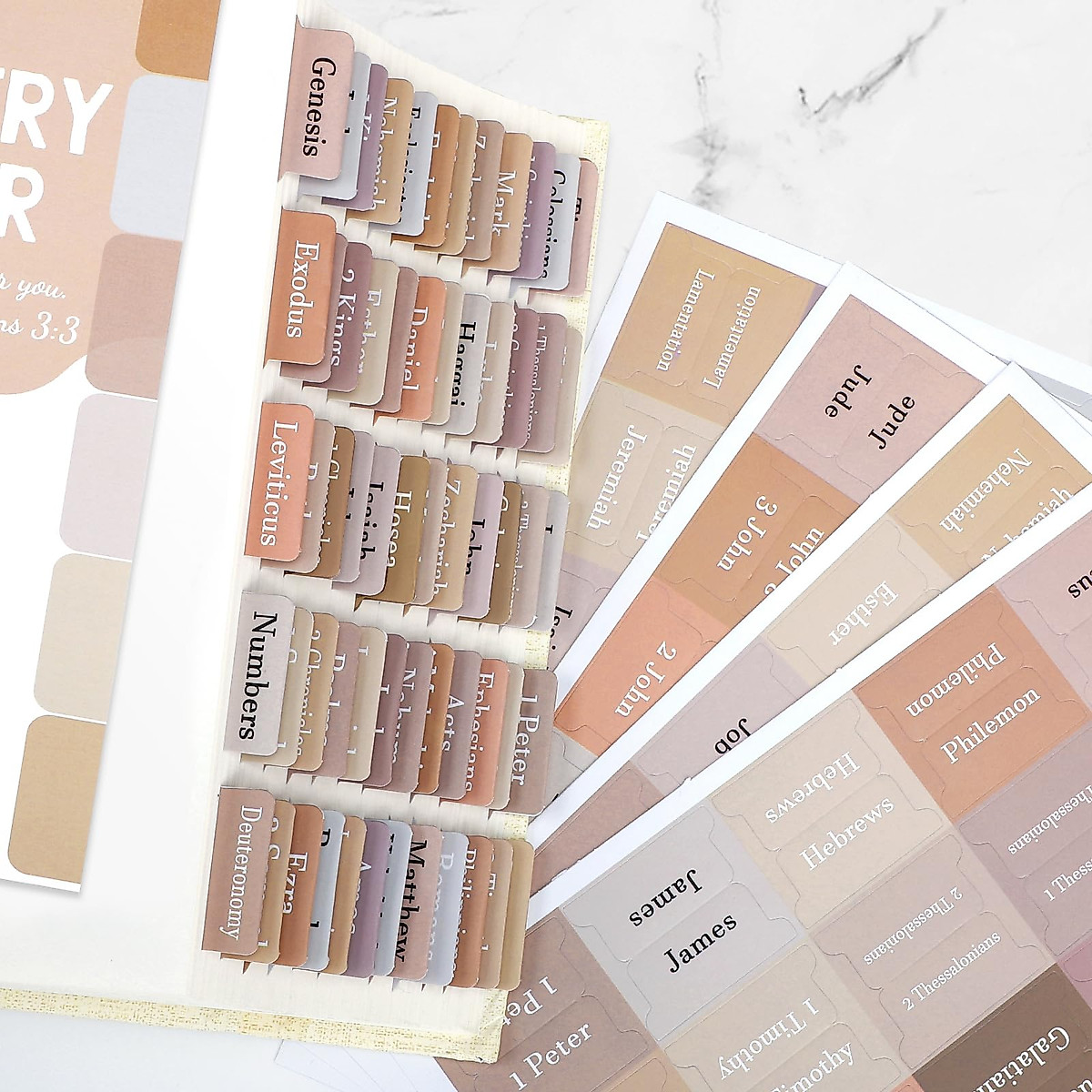 Bible Tabs for Bible Journaling Supplies,Bible Study Tabs for Women and Men,66 Old and New Testament Bible Book Index Tabs for Christian Gift