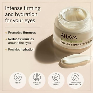 AHAVA Extreme Firming Eye Cream - Firms, Hydrates, Smoothes & Reduce Wrinkles of Eye Area, Enriched with Extreme Complex, Exclusive Dead Sea Osmoter, Peptides, Hyaluronic Acid & Shea Butter, 0.5 Fl.Oz