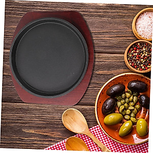 MUSISALY 1 Set Barbecue Plate Steak Grill Plate Grilled Fish Plate Wood Serving Tray fajita Serving Platter fajita Griddle Non Stick Fry pan Steak Plates Baking pan Iron Plate Metal