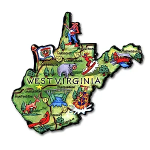 West Virginia Artwood State Magnet Collectible Souvenir by Classic Magnets