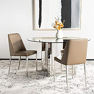 Safavieh Home Collection Mid-Century Modern Baltic Taupe Side Chair (Set of 2)