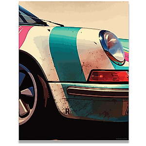 Inspirational Wall Art Co. - Precision | 2023 Porsche 911 - Car Posters for Boys Room - Car Wall Decor - Car Room Decor - Car Posters for Men | 11x14 Inches Unframed