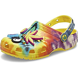 Crocs Unisex Classic Hemp Leaf Clogs, Half Baked and Weed Graphics, Multi, Numeric_4 US Men