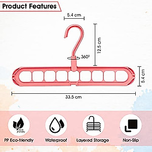 Pack of 6 Magic Hangers Wardrobe Closet Organizers Storage,Closet Organizer Space Saving Sturdy Pink and Blue Plastic Hangers for Home College Dorm Room Essentials for Wardrobe