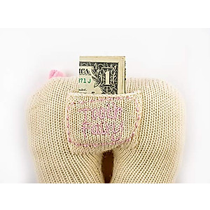 Mud Pie Knit Tooth Pillow, Pink, Small