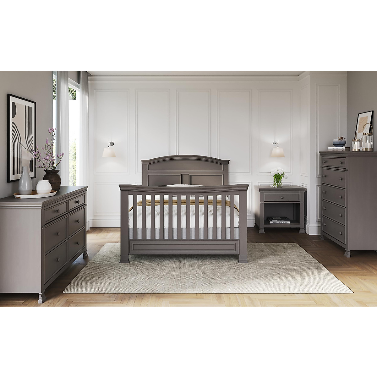 Child Craft Legacy Westgate 1 Drawer Nightstand for Nursery or Bedroom, Large Storage Drawer, Made of Sturdy Pinewood, Non-Toxic, Baby Safe Finish, Fully-Assembled (Chelsea Gray)