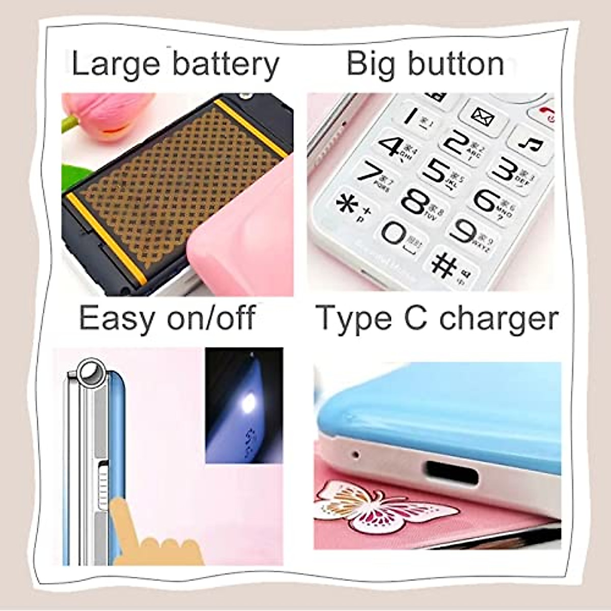 N509 Portable Flip Phone for Seniors, 2.4in Screen 2G Unlocked Flip ...