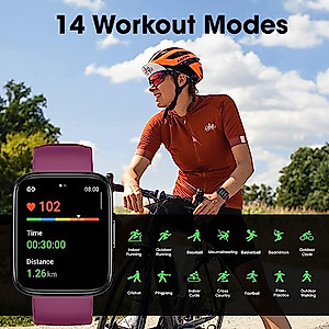 LIVIKEY Smart Watch, Fitness Tracker Watch with Heart Rate Monitor, SpO2, Sleep Tracker, 45mm Fitness Watch IP68 Waterproof Smartwatch for Women Men Step Counter Pedometer for iOS and Android Phones