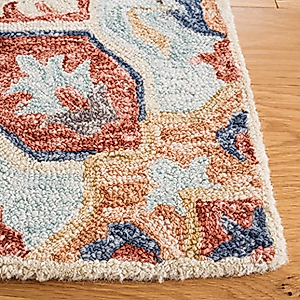 Safavieh Metro Collection 4' x 6' BeigeRust MET354B Handmade Premium Wool Entryway Living Room Foyer Bedroom Accent Rug