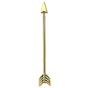 Body Accentz Industrial Bar 316L Surgical Steel Arrow Industrial Barbell 14 GaugE