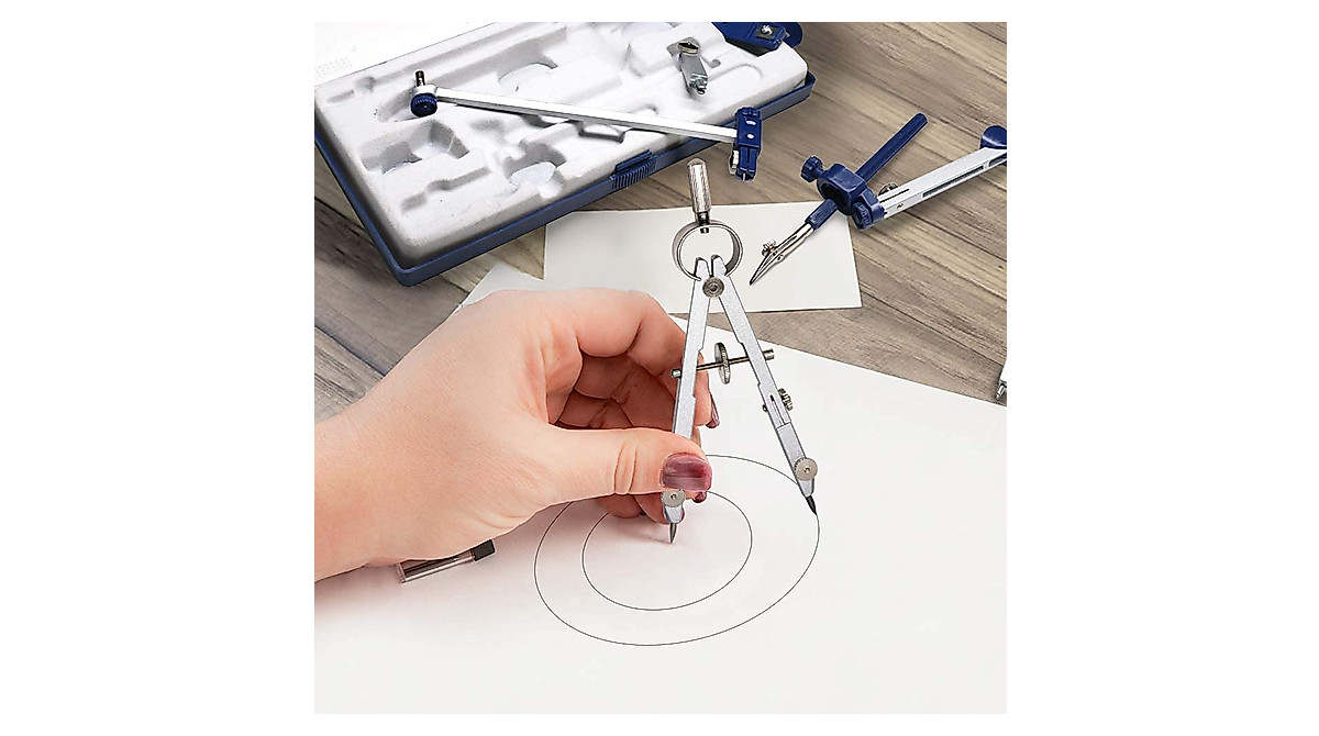 Professional Metal Drawing Compass Kit for Geometry & Drafting