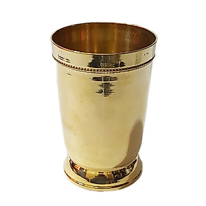 PARIJAT HANDICRAFT Brass mint beaded julep cup for moscow mule designer brass tumbler drinkware accessories.