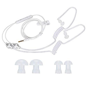 Mobile Double Spiral Headphone Anti Radiation Soft Clear Air Acoustic Tube Earphone with Built in Microphone for Most Smart Phones