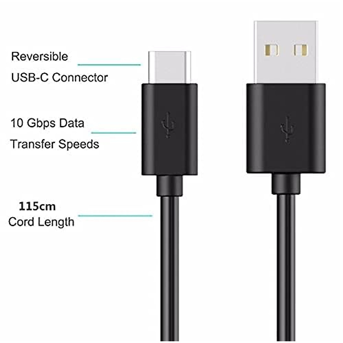 Adhiper Replacement USB C Charging Cable USB C Charger Cord for Sony WH/WF-1000XM5 WH/WF-1000XM4 WH/WF-1000XM3 WH-XB910N XB900N CH710N CH720N CH510N CH520N H910NWireless Headphones (100CM/Black)