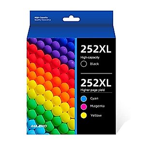 252 XL 252XL Ink Cartridges Remanufactured Replacement for Epson 252XL Ink Cartridges Combo Pack, T252 Ink Cartridges for Epson Printer WF-3640 WF-7720 WF-3620 WF-7710 WF-7620 WF-7610 WF-7210(4 Pack)