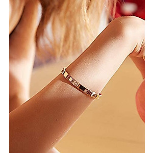 My Daily Styles Stainless Steel Womens Hinged CZ Bangle Bracelets (Yellow)