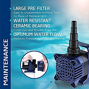 Alpine Corporation 2100 GPH Cyclone Pump for Ponds, Fountains, Waterfalls, and Water Circulation