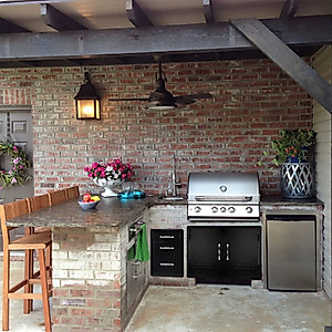 Stanbroil Outdoor Kitchen Drawers - 14.8" W x 21.4" H x 23.3" D, Triple Barbecue Storage Drawer Flush Mount for Outdoor Kitchen, BBQ Island, Outside Cabinet, Patio Grill Station - Black