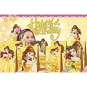 12 Pieces Beauty and the Beast Gift Bags Beauty Princess Party Favors Gift Bags Beauty Beast Princess Themed Candy Bags for Girls Baby Shower Decorations